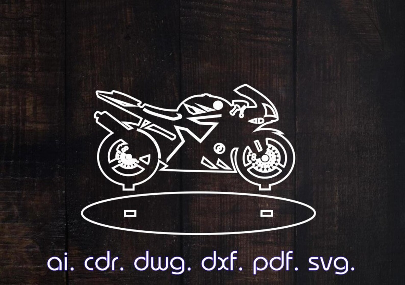 Motorcycle With Base Svg 3mm, Harley Svg, Motor Bike Svg, Biker Svg ...