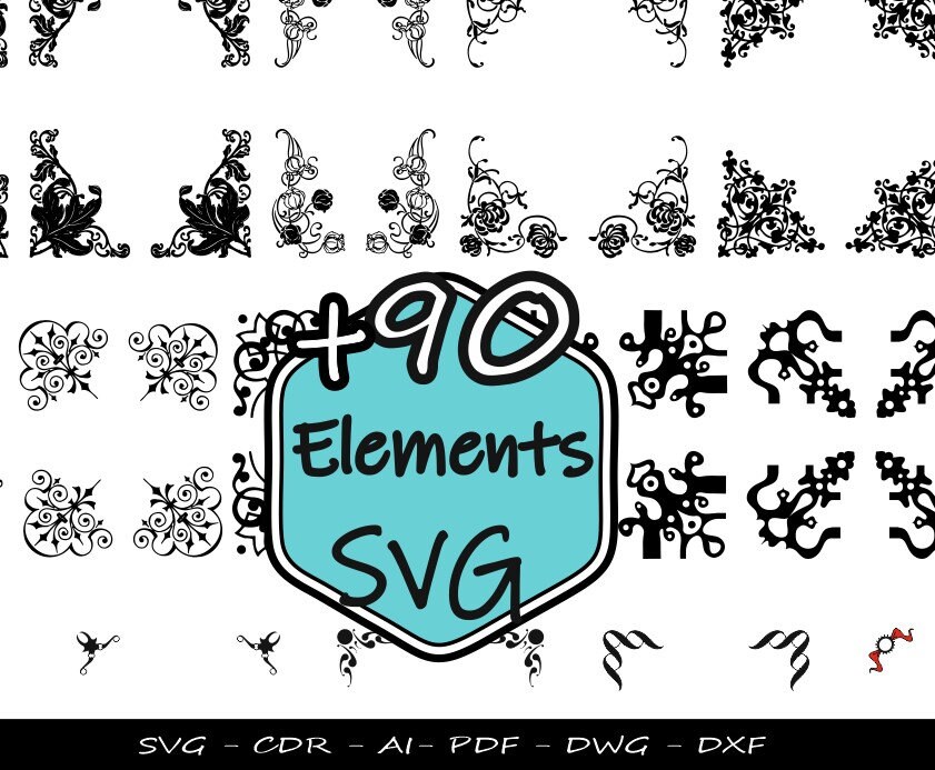 90 Corner Vector Pack /instant Digital Download /cdr, Wmf, Cmx Files ...
