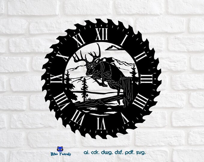 20 Animals Clock Vector Pack / Nature Wall Clock/ Digital Download ...