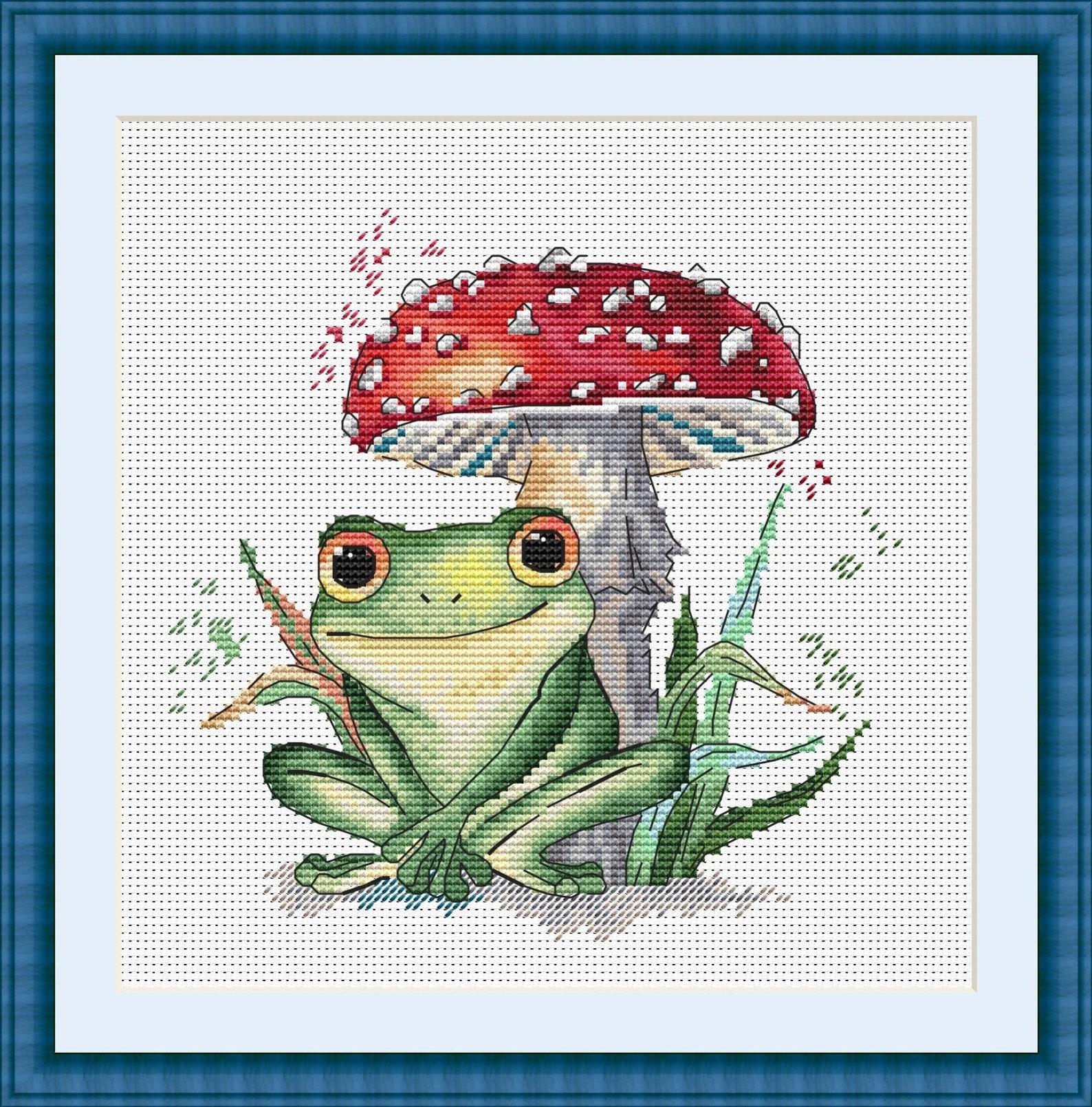 Cute Frog PDF Cross Stitch Patterns Amanita Muscaria - Etsy