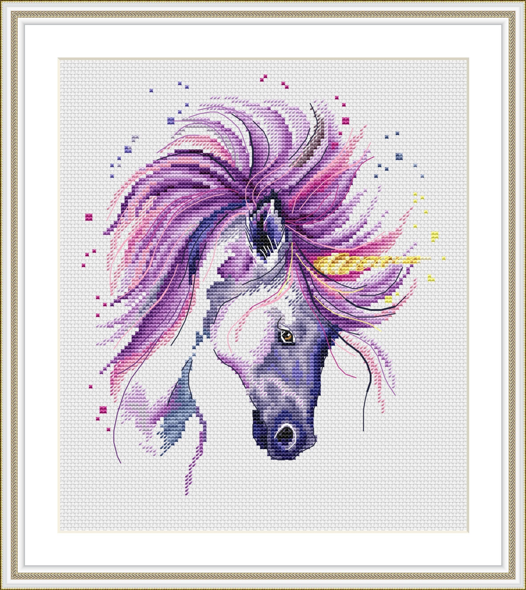 Unicorn PDF Cross Stitch Pattern Rainbow Pride Unicorn - Etsy