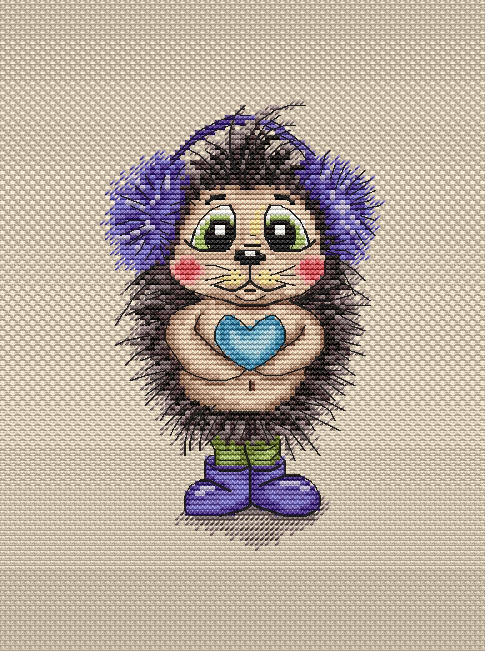 SET: 3 Cute Hedgehogs PDF Cross Stitch Pattern - Hedgehogs Counted ...