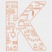 Kitchen Letter K PDF Cross Stitch Pattern - Blackwork Monogram K - Cozy ...