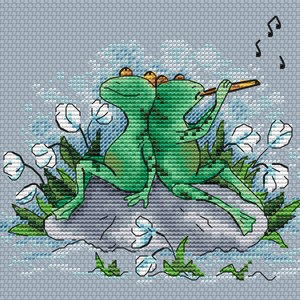 Cute Frogs PDF Cross Stitch Patterns - Frog Couple Counted Chart ...