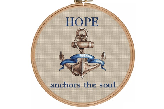 Vintage Anchor PDF Cross Stitch Pattern Hope Anchors the | Etsy