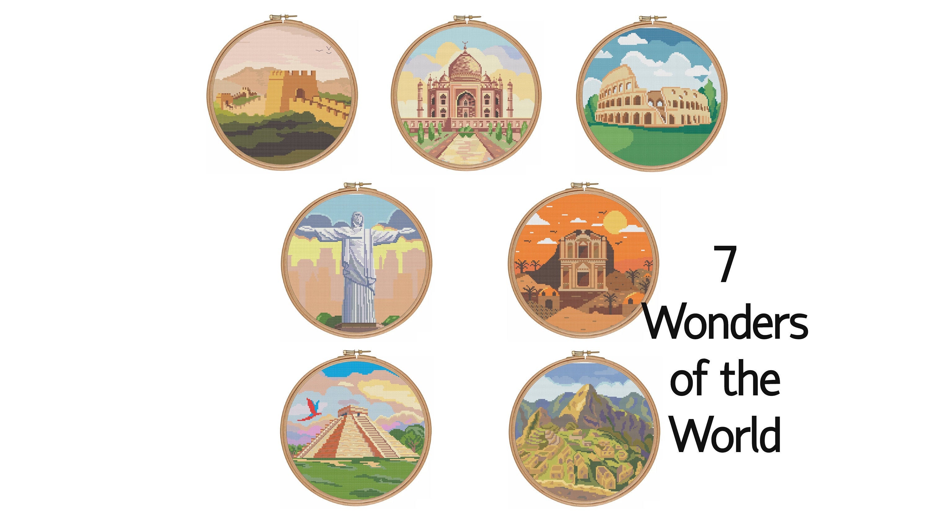 SET: 7 Wonders of the World Landscapes Travel Discovery - Etsy