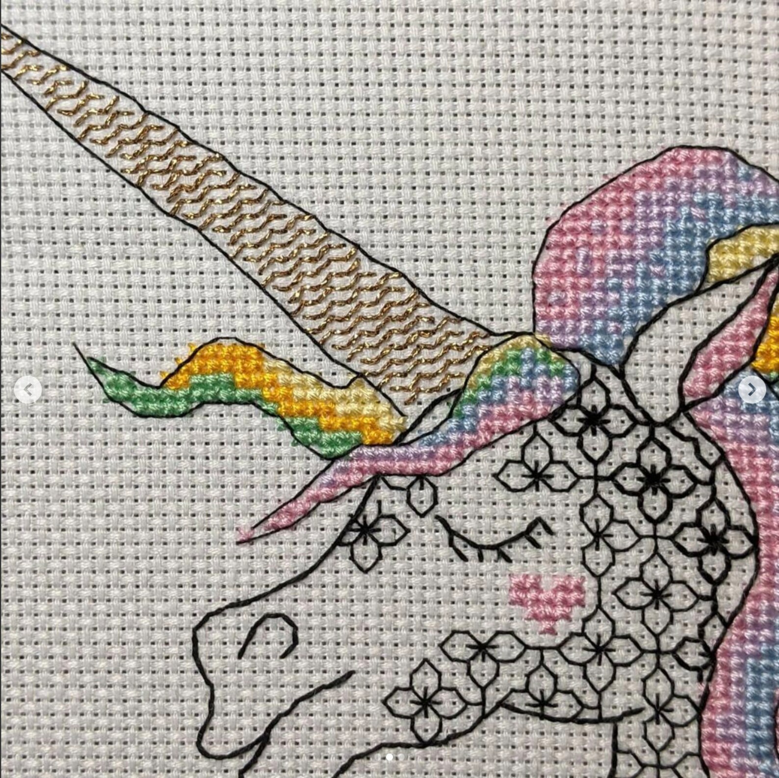 Unicorn PDF Blackwork Cross Stitch Pattern Rainbow Pride | Etsy