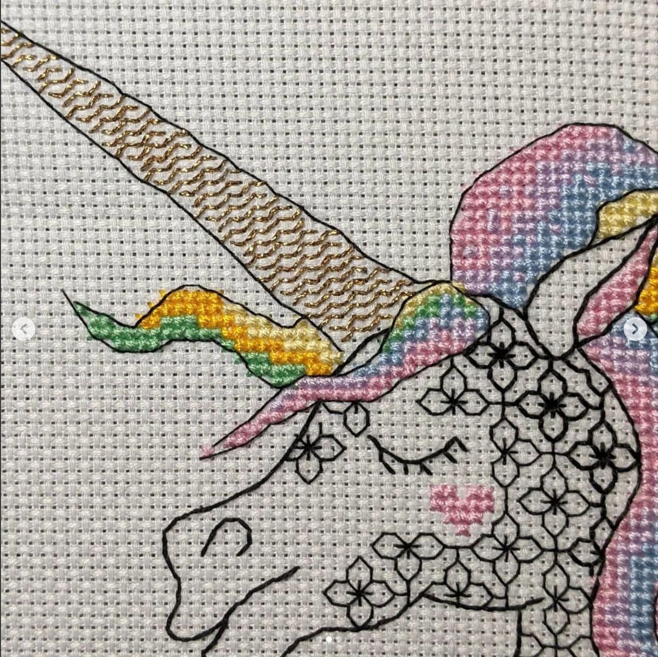 Unicorn PDF Blackwork Cross Stitch Pattern Rainbow Pride | Etsy