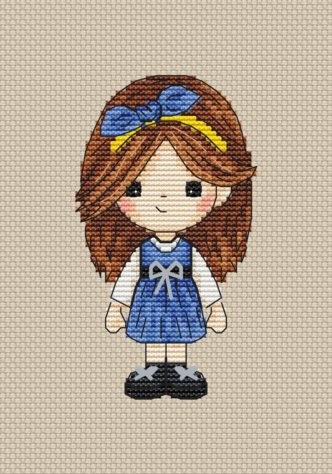 Cute Little Girl PDF Cross Stitch Pattern Girl Counted Chart - Etsy