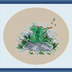 Cute Frogs PDF Cross Stitch Patterns Frog Couple Counted Chart Funny ...