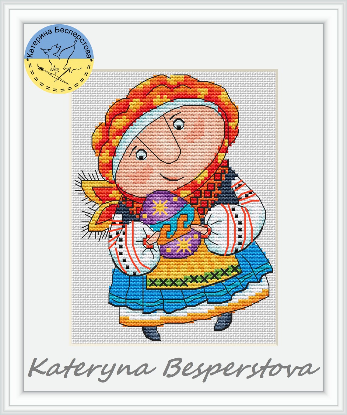 Hanna Cross Stitch PDF Pattern - Happy Easter PDF Cross Stitch Pattern ...
