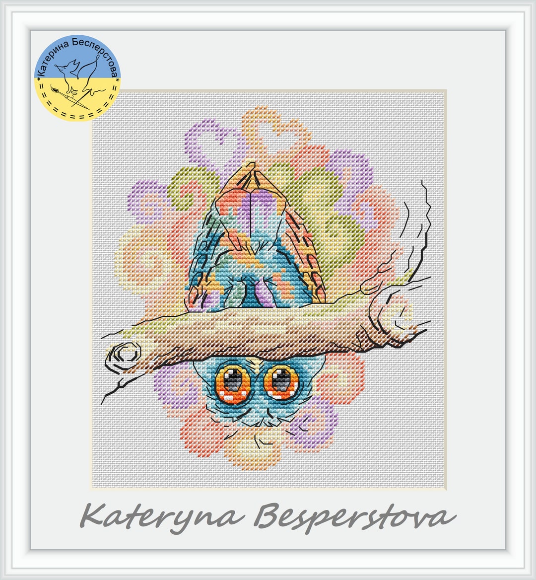 Opposite View PDF Cross Stitch Patterns - Cute Owl Counted Cross Stitch ...