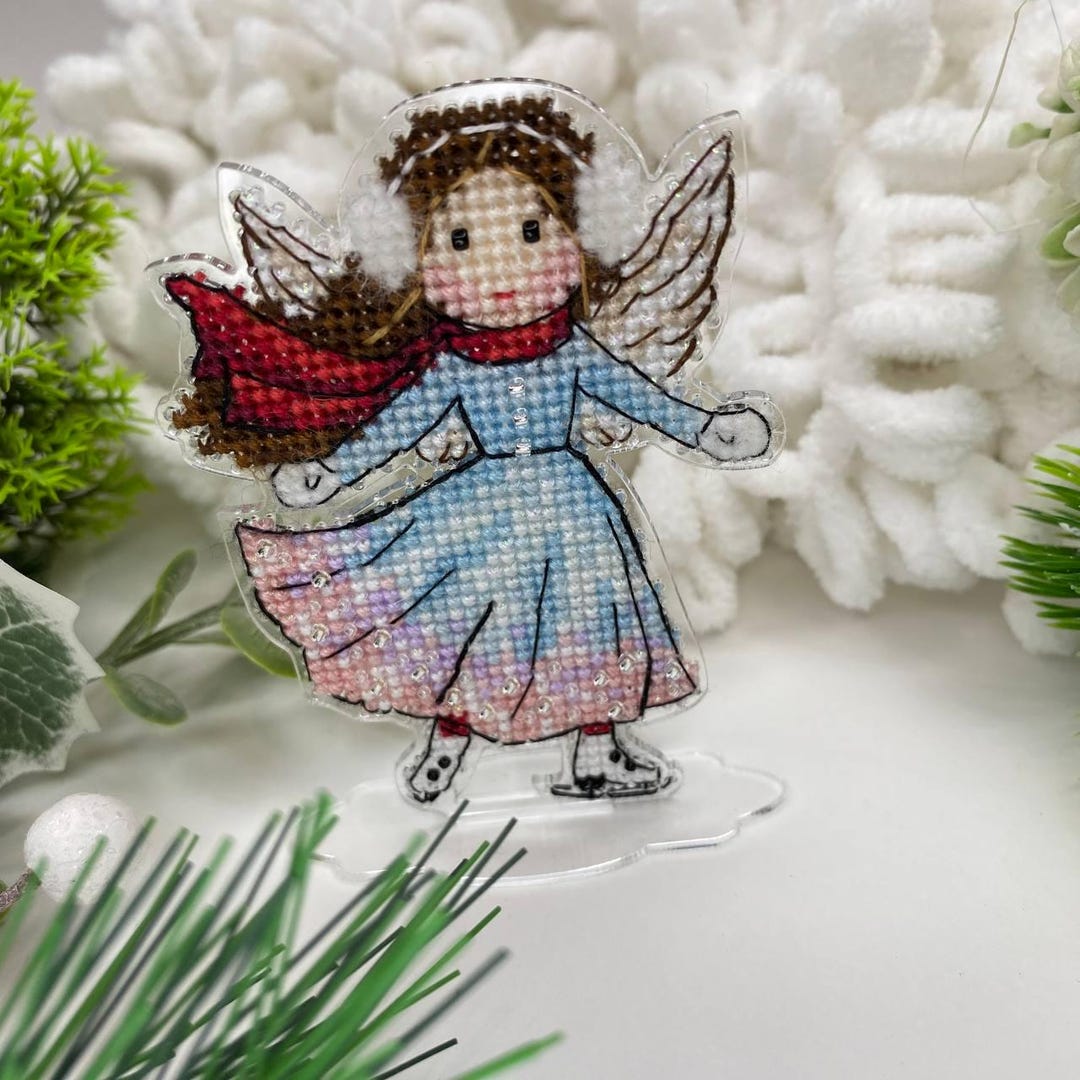 Christmas Blue Angel PDF Cross Stitch Pattern Angel - Angel Girl ...