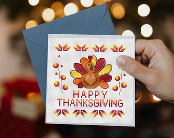 Counted Cross Stitch Pattern Thanksgiving Comes Again Fall - Etsy