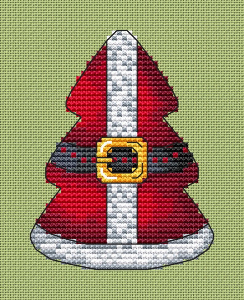 Santa Christmas Tree PDF Cross Stitch Pattern Christmas - Etsy