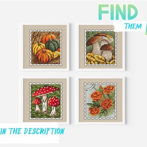 Autumn Harvest PDF Cross Stitch Pattern - Three Pumpkins X-stitch ...