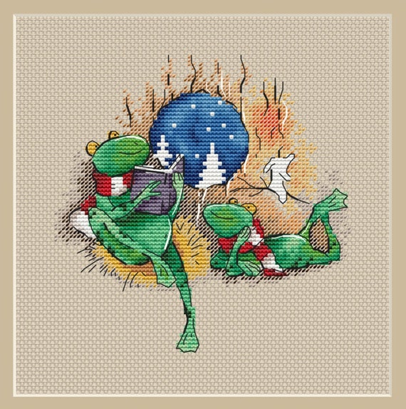 Cute Frogs PDF Cross Stitch Patterns Frog Couple Counted | Etsy