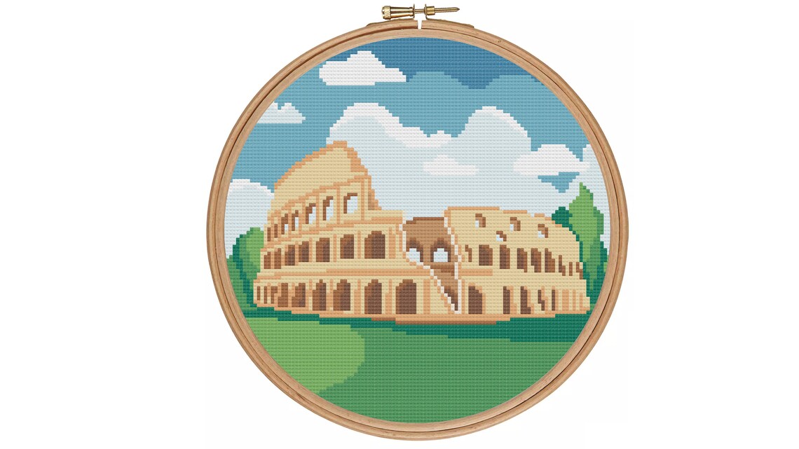 Colosseum PDF pattern cross stitch Rome Italy Coliseum | Etsy
