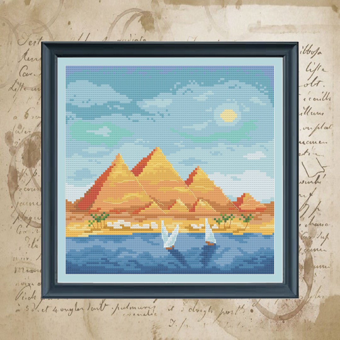 Great Pyramid of Giza PDF Cross Stitch Pattern - Egyptian Pyramids ...