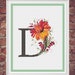 Floral Letter D - Cross Stitch Monogram Pattern D - Folk Traditional ...