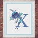 Floral Letter X - Cross Stitch Monogram Pattern X - Folk Traditional ...