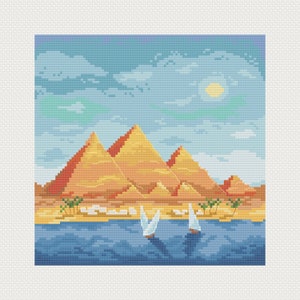 Great Pyramid of Giza PDF Cross Stitch Pattern - Egyptian Pyramids ...