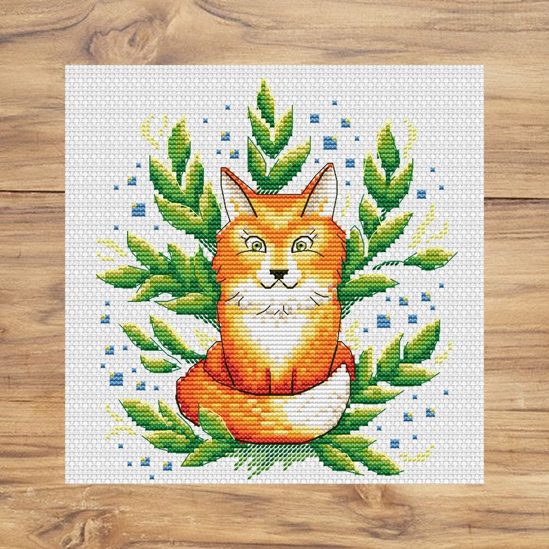 Little Cute Fox PDF Cross Stitch Pattern Fox Counted Cross Stitch ...