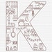 Kitchen Letter K PDF Cross Stitch Pattern - Blackwork Monogram K - Cozy ...