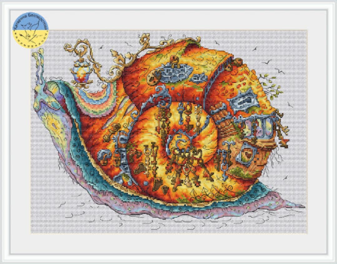 Snail Key Keeper PDF Cross Stitch Pattern - Funny Snail Counted Cross ...