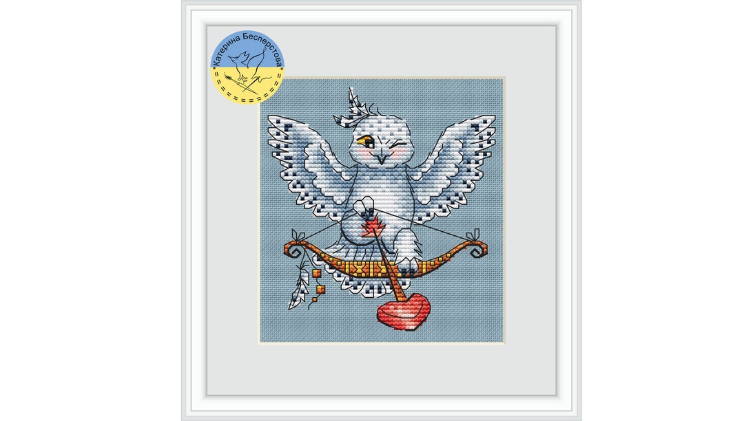 Owl Cupid Cross Stitch Pattern PDF - Cute Cross Stitch Animals ...