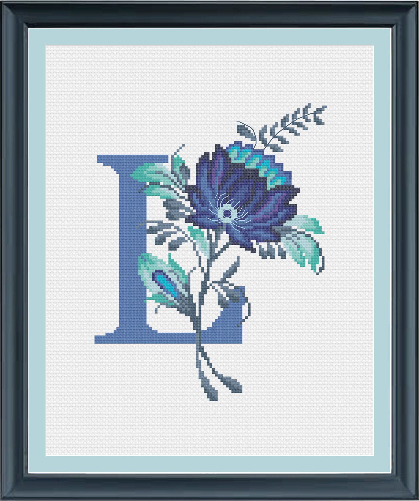Floral Letter L - Cross Stitch Monogram Pattern L - Folk Traditional ...