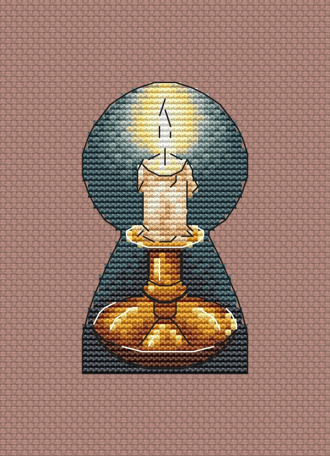Candle - PDF Cross Stitch Patterns - Night Candle Embroidery - Counted ...