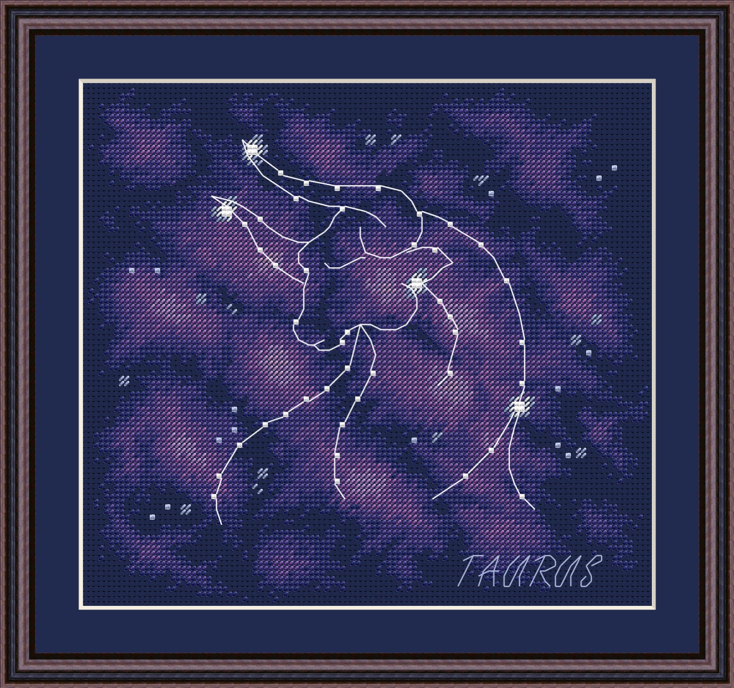 Taurus PDF Cross Stitch Pattern Minimal Art Stars - Etsy