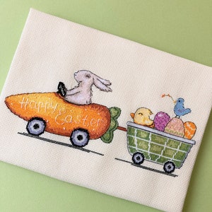 Happy Easter PDF Cross Stitch Pattern Easter Bunny Counted - Etsy