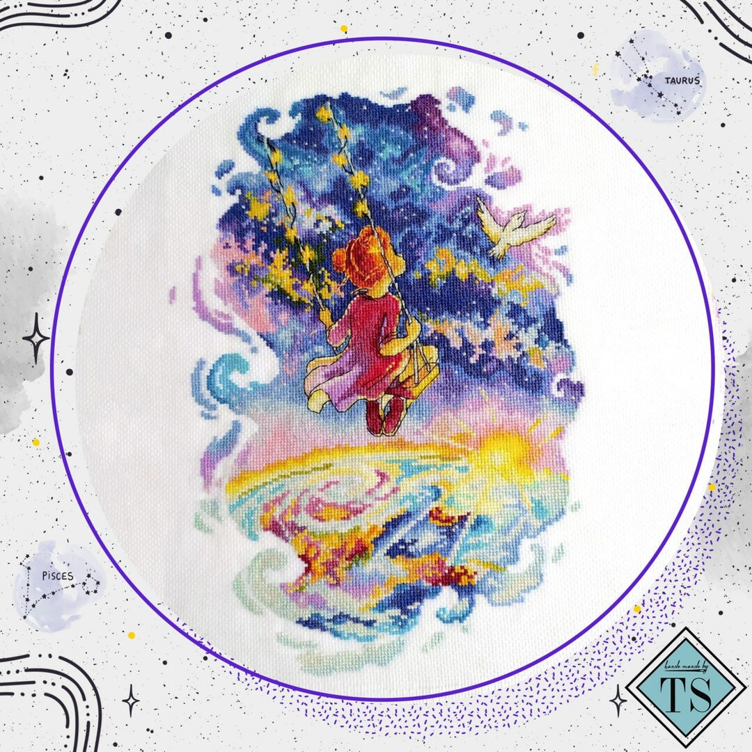 Magic Swing PDF Cross Stitch Pattern - Children Dreams Counted Cross ...