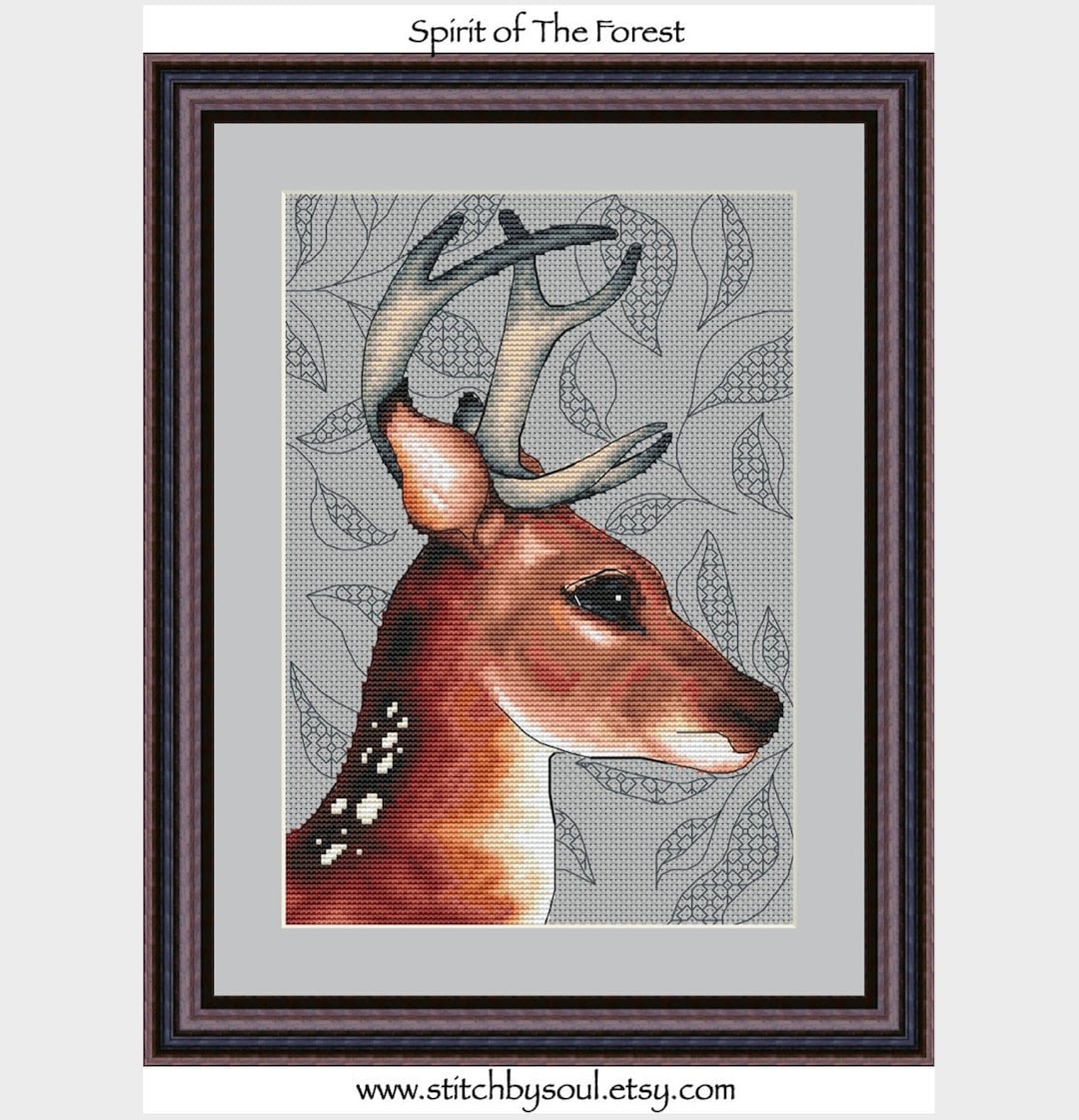 Spirit of the Forest - PDF Cross Stitch Pattern - Deer Embroidery ...