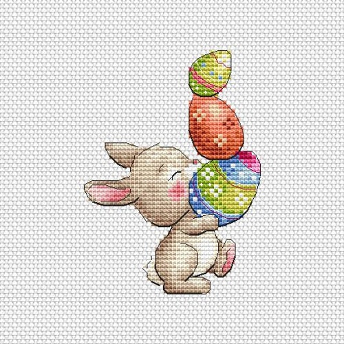 Small Cross Stitch Pattern: Easter Eggs Spring PDF Modern - Etsy