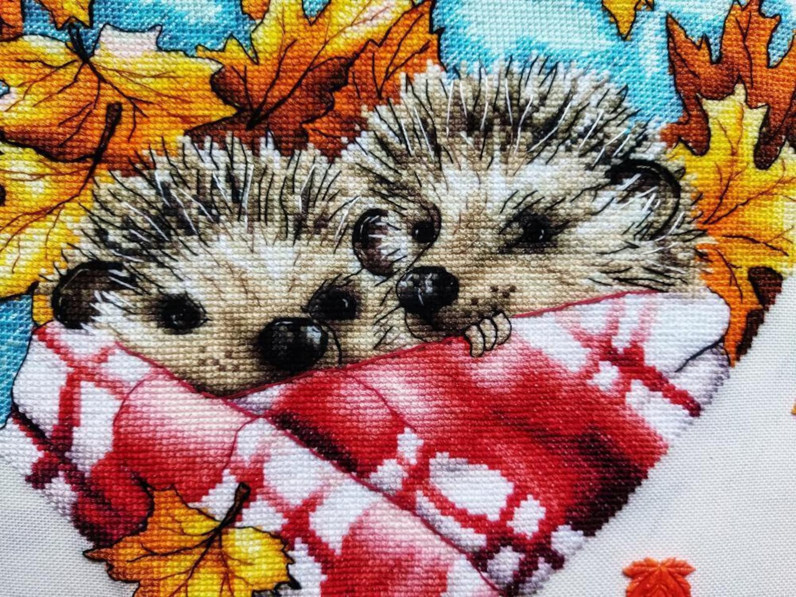 Hedgehogs in Love PDF Cross Stitch Pattern Two Hedgehogs - Etsy Australia