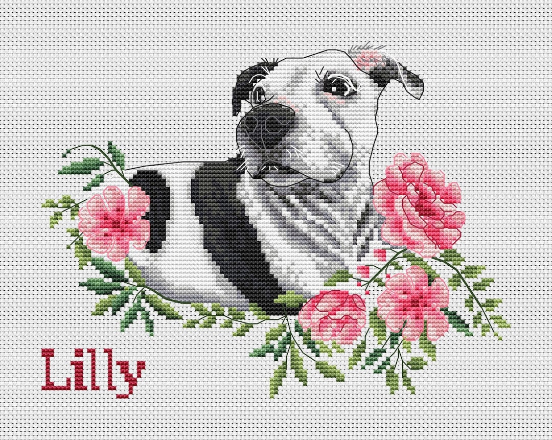 Staffordshire Bull Terrier - PDF Cross Stitch Pattern - Dog Lover Gift ...