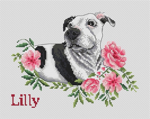 Staffordshire Bull Terrier PDF Cross Stitch Pattern Dog - Etsy