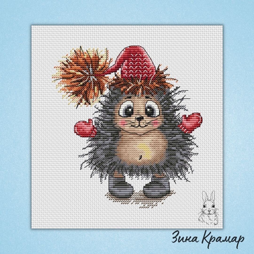 Cute Hedgehog PDF Cross Stitch Pattern - Hedgehog Counted Cross Stitch ...