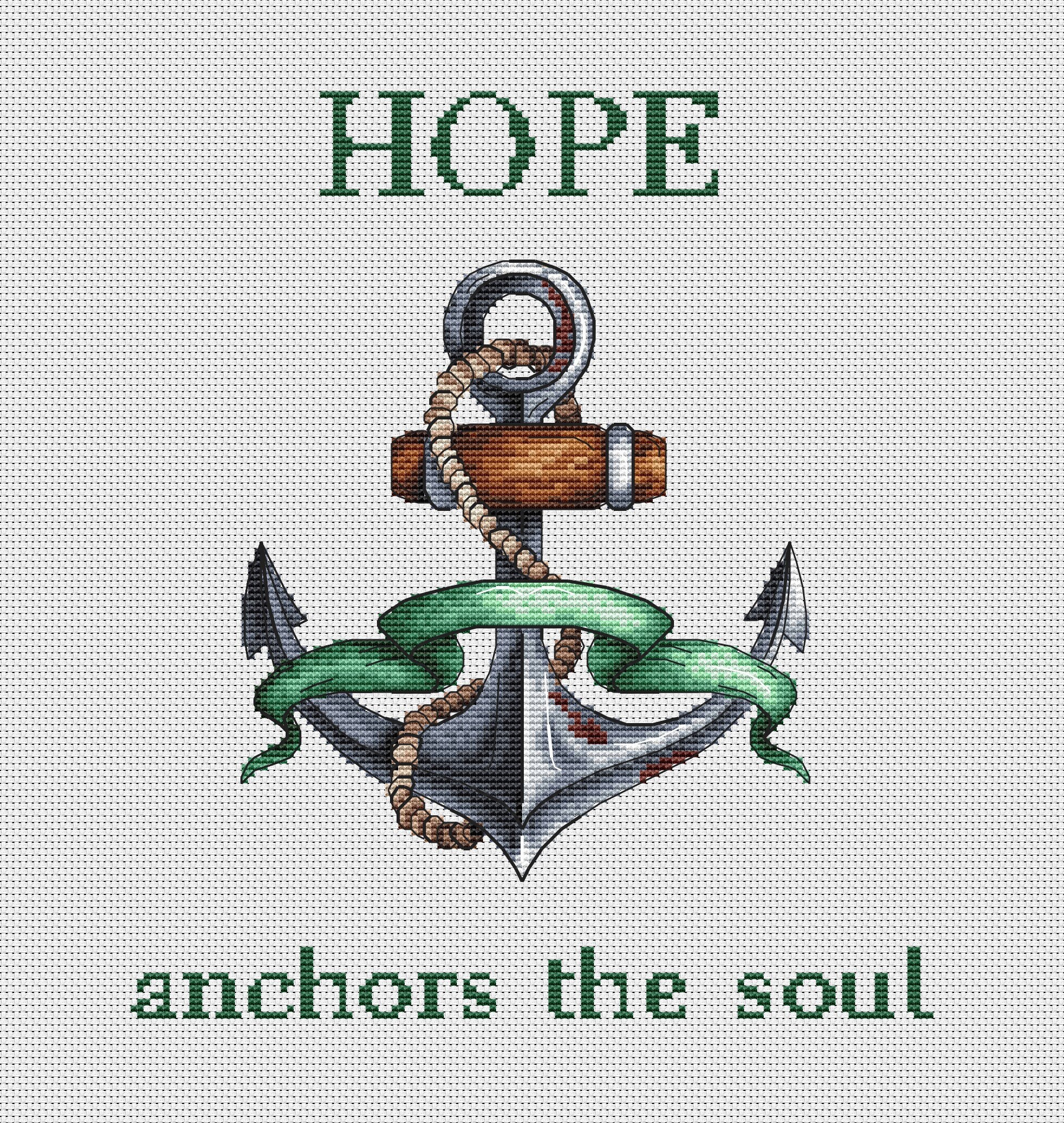 Vintage Anchor PDF cross stitch pattern Hope anchors the | Etsy