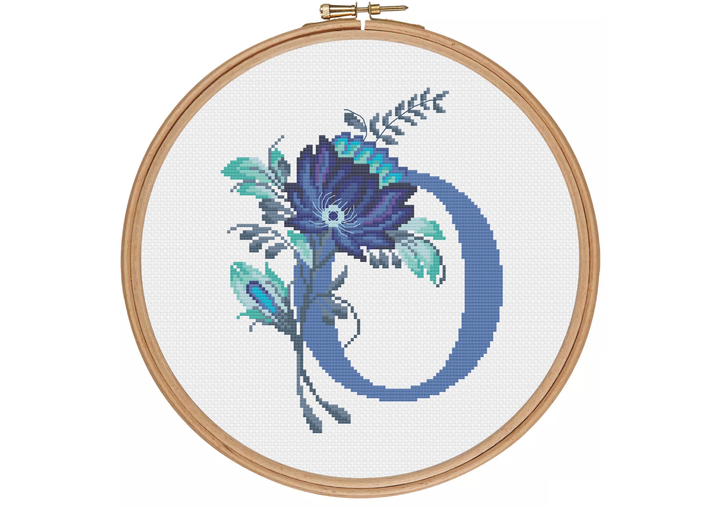 Floral Letter O Cross Stitch Monogram Pattern O Folk - Etsy