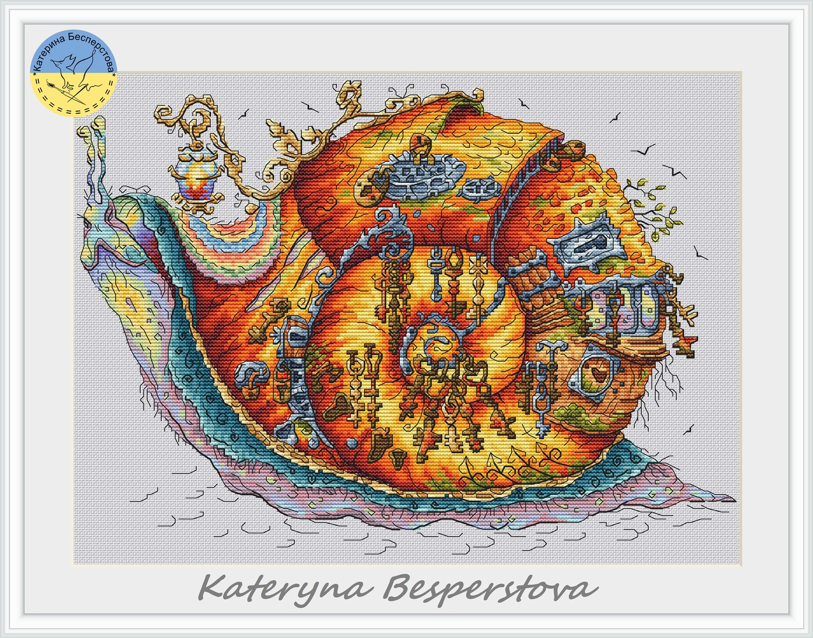 Snail Key Keeper PDF Cross Stitch Pattern Funny Snail | Etsy