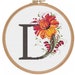 Floral Letter D - Cross Stitch Monogram Pattern D - Folk Traditional ...