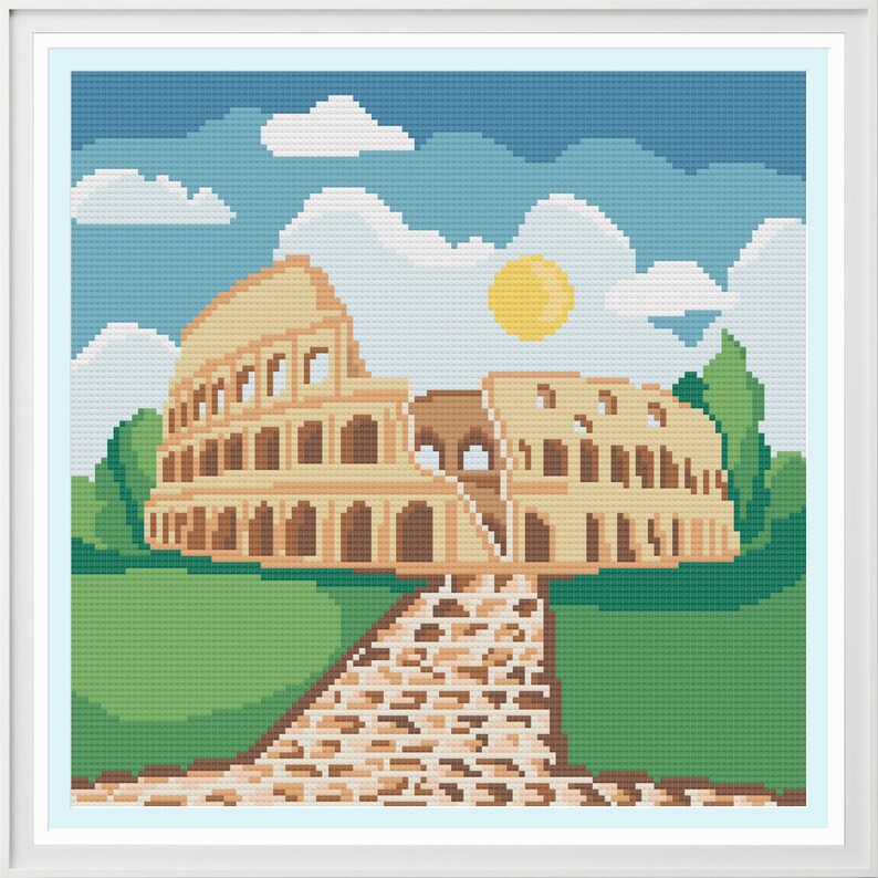 Colosseum PDF Pattern Cross Stitch Rome Italy Coliseum - Etsy