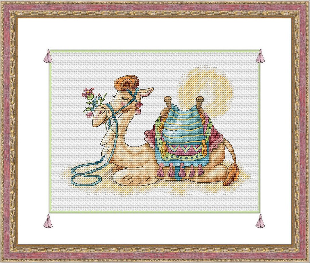 Cute Camel PDF Cross Stitch Pattern - Funny Camel in the Desert Counted ...