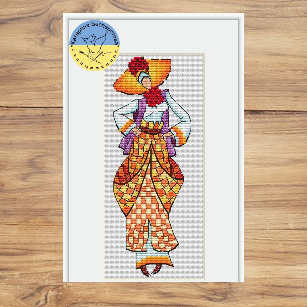 Ukrainian Motanka PDF Cross Stitch Pattern - Folk Girl Counted Chart ...