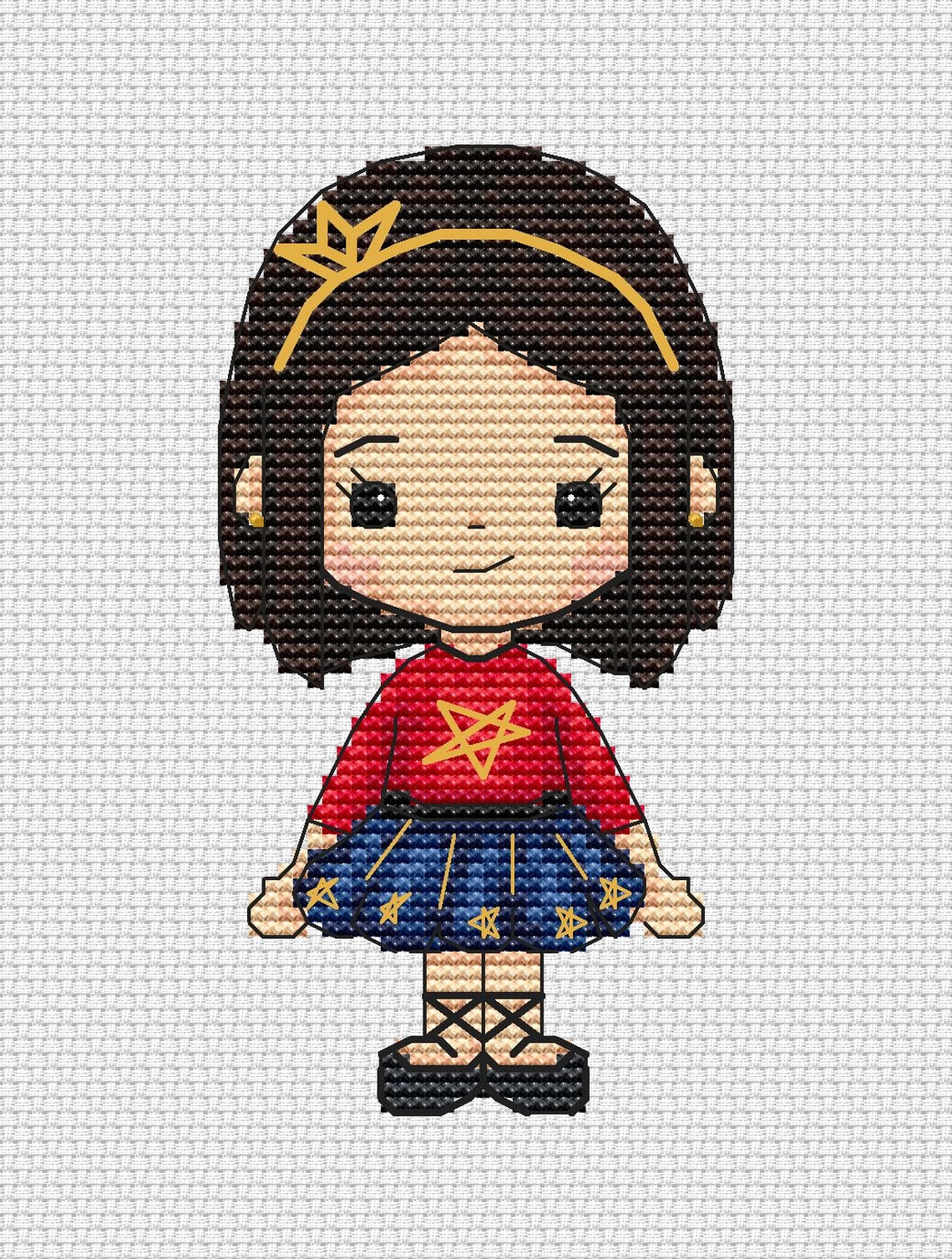 Little Girl PDF Cross Stitch Chart Little Daughter Counted - Etsy
