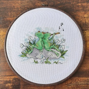 Cute Frogs PDF Cross Stitch Patterns - Frog Couple Counted Chart ...